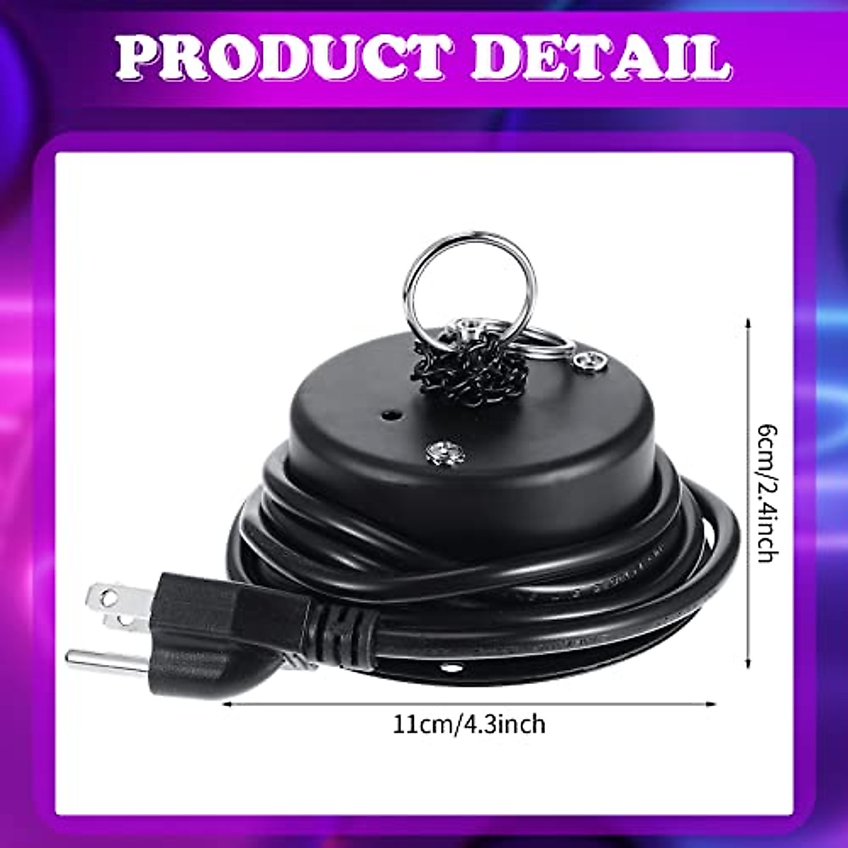 Therwen 3 Pcs Disco Ball Motor Heavy Duty Mirror Ball Motor 3RPM Slow Rotating Motor Disco Ball Rotator for 12-16" Mirror Ball and Under