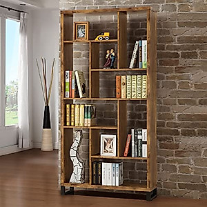 Coaster Home Furnishings Delwin 10-Shelf Bookcase Antique Nutmeg