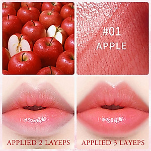 2 Colors Lip Stain Tint,Plumping Mini Liquid Lipstick,Hydrating Moisturizing Lip Cheeks And Eyes,Waterproof&Long Lasting,Natural Glossy Korean Lip Tint Stain Easy Application, Non-Sticky(01+02)