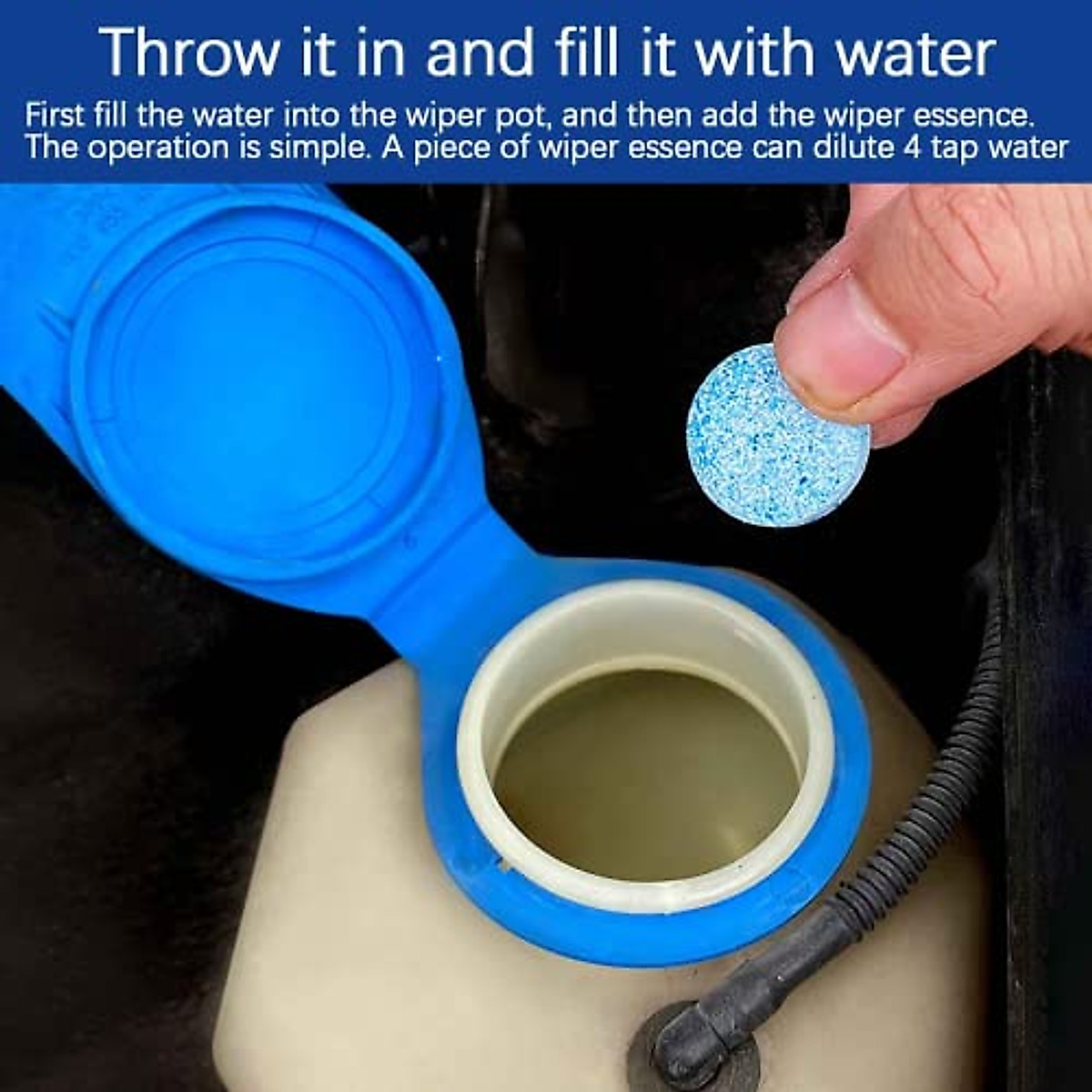 JIFOVER 100/200Pcs Car Windshield Washer Fluid Tablets, Windshield Wiper Fluid Tablets, Wiper Fluid Concentrate for Car Kitchen Window (200PCS)