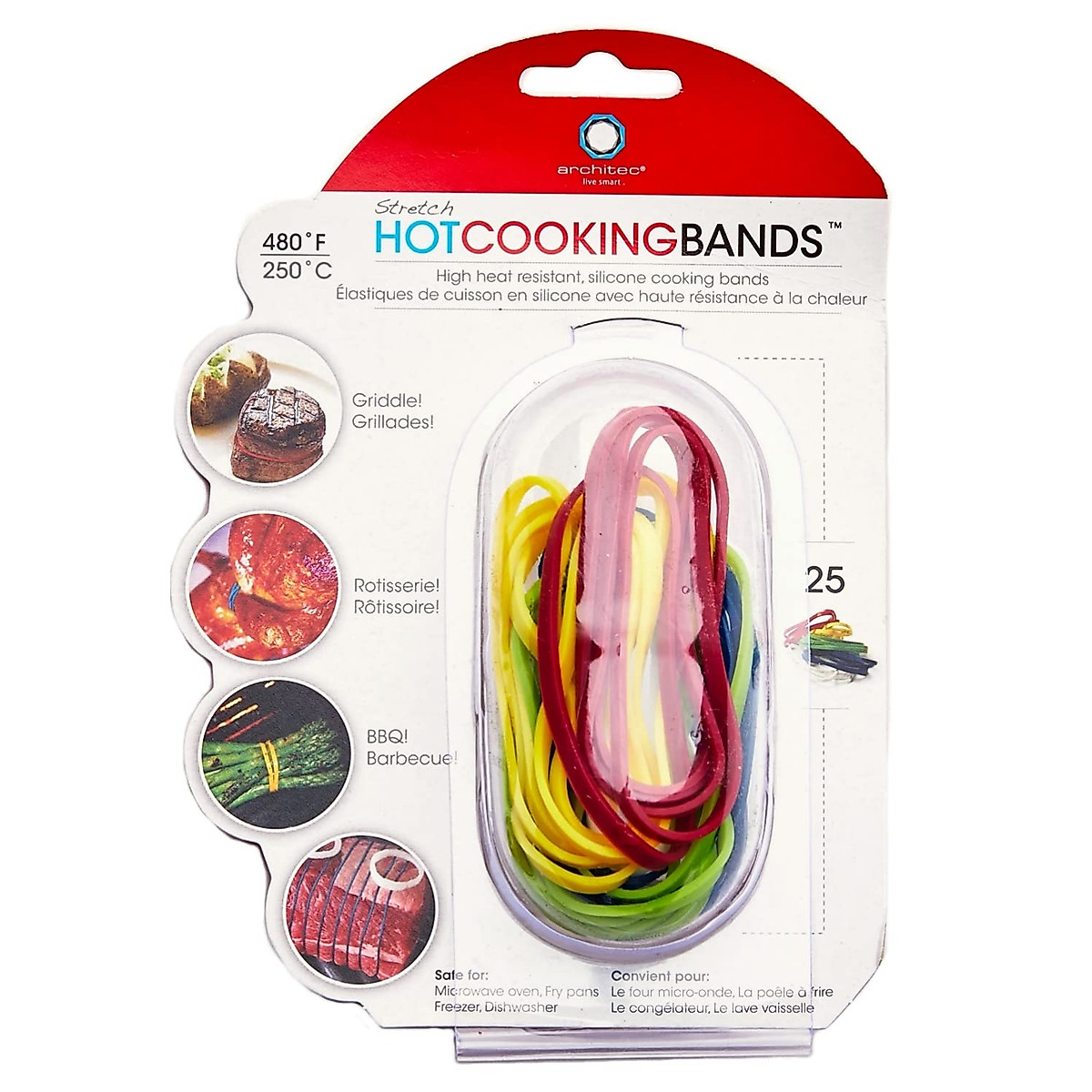Architec Stretch Cooking Band, 2-Inch, Package 25, Assorted Colors