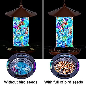 2023 Newest Solar Wild Bird Feeder Hanging for Garden Yard Outside Decoration, Waterproof Lantern Design Feeder for Birds, Solar Bird Feeder as Gift Ideas for Bird Lovers