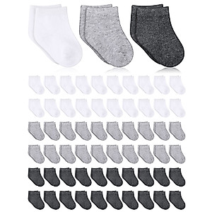 Jecery 60 Pairs Baby Socks Low Cut Stretch Cotton Ankle Socks Unisex Baby Socks Infant Socks for Newborn Toddler Boys Girls 0-6 Months Baby Socks