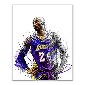 Kobe Bryant Watercolor Wall Art Decor Prints - Set Of 4 (8x10) Inch Poster Photos