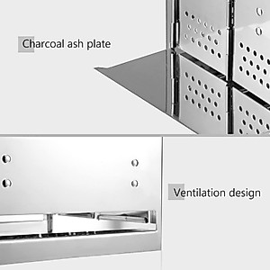 LIXADA Camping Wood Stove Folding Stainless Steel Stove Grill Portable Backpacking Stove Alcohol Burn Stove with BBQ Grill Storage Bag (Type1)