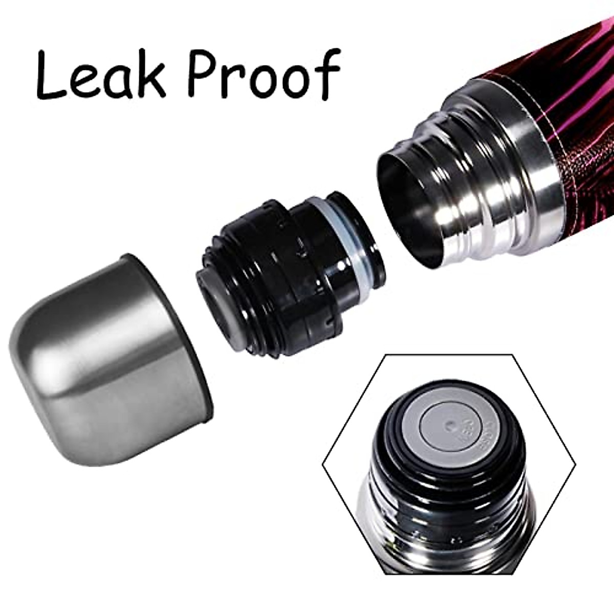 Beautiful Palm Sunset Stainless Steel Water Bottle, Leak-Proof Travel Thermos Mug, Double Walled Vacuum Insulated Flask 17 OZ