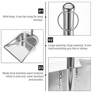 PATKAW Kitchen Decor Home & Kitchen Dustpan with Handle 1 Pc 79x27cm Metal Upright Dustpan Heavy Duty Handled Cleaning Supplies Stainless Steel Dustpan for Office Home Kitchen Mop