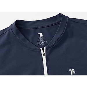 BGOWATU Women's Tennis Dress Sleeveless Golf Polo Dress Lightweight Sports Activewear Dress Zip Up Navy M