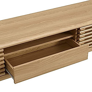 Modway Render Mid-Century Modern Low Profile 70 Inch TV Stand in Oak, 70"