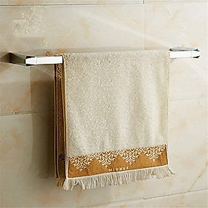 PONNYC Wall Mounted Rack Bathroom Shelves Bathroom Shelves Racks Hanger Chrome/Stainless Steel/zinc Alloy/Simple/Double Rod/Rack/bar Stuff Holders