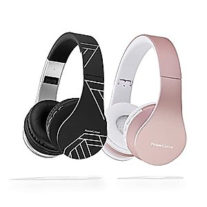 PowerLocus Rose Gold Bluetooth Headphones with Black/Silver Bluetooth Headphones