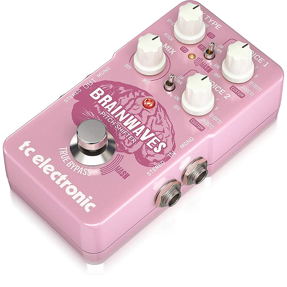 TC Electronic BRAINWAVES PITCH SHIFTER Exceptional Pitch Shifter with Studio-Grade Algorithms, 4 Octave Dual Voices and Groundbreaking MASH Footswitch