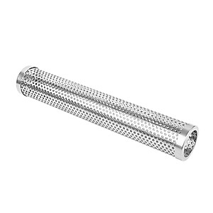 12-Inch Round Stainless Steel BBQ Grill Smoker Box Tube for Wood Pellet Pipe - Ideal for Smoking Meat