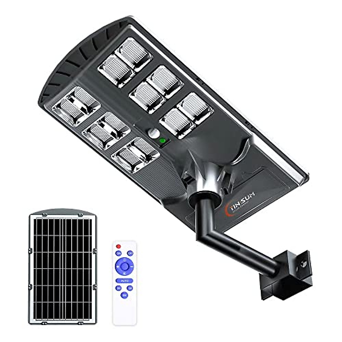 600W Solar Street Lights Outdoor,Solar Security Flood Lights 42000lumens 6500K Dusk to Dawn Without Motion Sensor IP66 Waterproof for Parking Lot,Stadium,Garden,Yard,Basketball Court,Barn