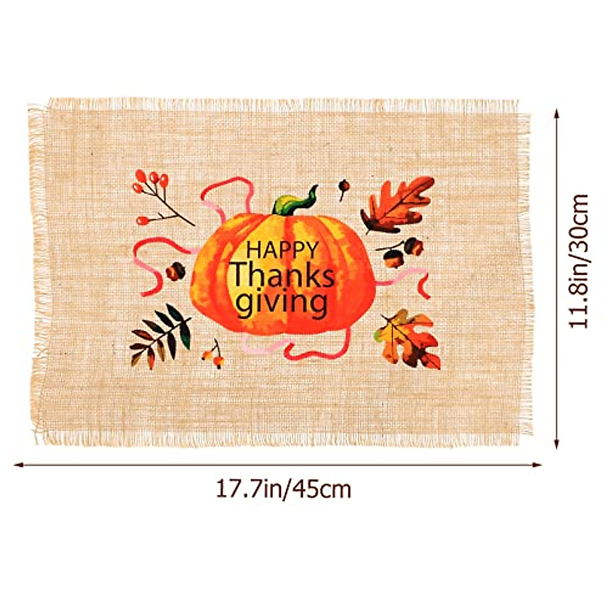 Thanksgiving Table Pad Home Decor 4pcs Thanksgiving Home Dinner Decoration Jute Mats Pumpkin Table Mat Insulation Mats Fall Decor Burlap Placemats
