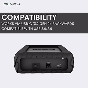 Glyph BlackBox Pro External Hard Drive 7200 RPM, USB-C (3.1,Gen2) (12TB)