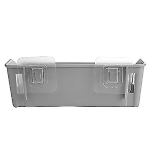 Durable Shower Shelf Basket Sucker Suction Storage Rack Free Hole Kitchen For Bathroom(grey)