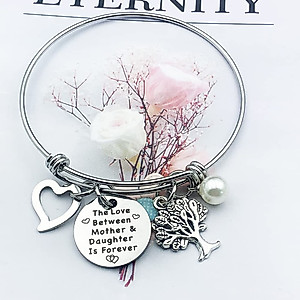 Rnivida Grandmother Granddaughter Bracelet Gifts - The Love Between Grandmother and Granddaughter is Forever