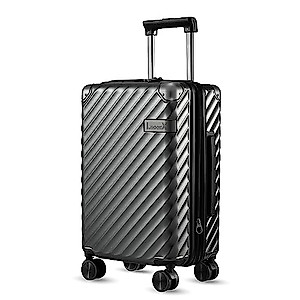 LUGGEX Carry On Luggage 22x14x9 Airline Approved - Polycarbonate Expandable Hard Shell Suitcase with Spinner Wheels