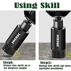 JOERIC Black 1/4" Dry Diamond Drill Bits Set, 11 PCS 6mm Diamond Core Drill Bit with Storage Bottle for Granite Marble Tile Ceramic Stone Glass Hard Materials (Not for Wood)