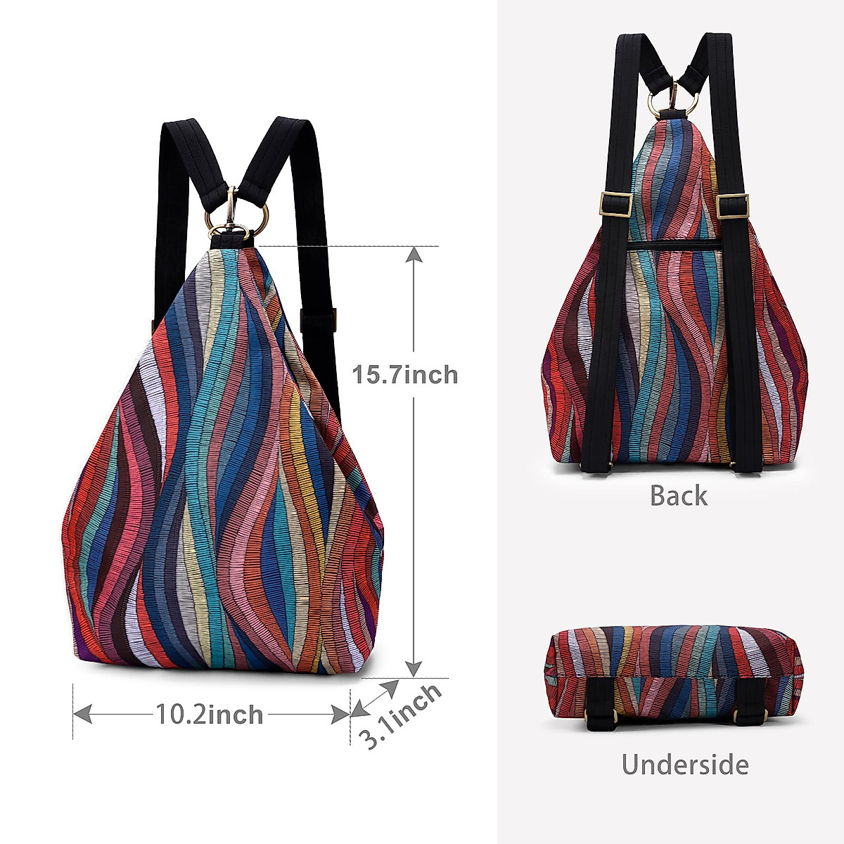 Black Butterfly Premium Backpack for Women, Bohemia Style Casual Daypack Backpack, Fashion, Light and Small (00-multicolor)