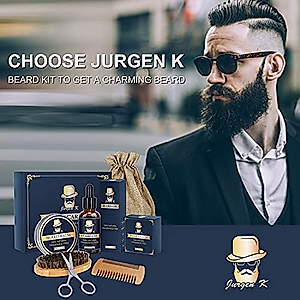 Beard Kit for Men Gifts - Beard Care Kit Gifts Set with Beard Oil, Beard Balm, Beard Brush & Comb, Scissors - Men Gifts for Men Dad Husband Grandpa Brother Boyfriend - Valentine's Day Gifts for Him