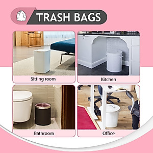 Teivio 2 Gallon 120 Counts Strong Trash Bags Garbage Bags, Bathroom Trash Can Bin Liners, Plastic Bags for home office kitchen, Pink