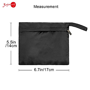 Joyo roy Small Wet Bag Mini Wet Bag Period Bag Black for Private Secret Waterproof Reusable for Girls Women Multi Use for Mama Cloth/Menstrual Pads/Sanity Cups/Breast Pads/Make Up Remover Pads