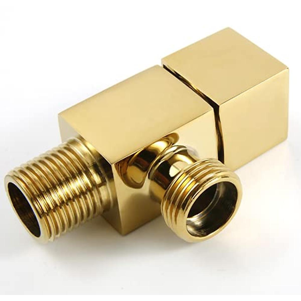 HOMCBEC Titanium Gold Brass 3 Way Diverter, G1/2"Angle Valve Hose Fitting Tee, Shut off Valve for Bath Shower Arm, Toilet Bidet Sprayer Faucet