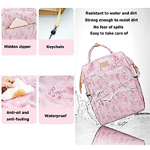 BIGBIGRIVER Diaper Bag Backpack Mom Multifunction Baby Bag Newborn Registry Baby Shower Gifts Essentials Items Diaper Bags Safety Fashion Love Pink