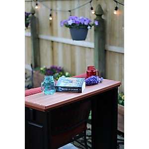 Leisure Accents Single Bar Set Includes 2 Barstools Redwood Top & Black Base Ideal for Patio Hot Tub Area Backyard Durable WeatherResistant Design Easy Nohardware Assembly Proudly Made in USA