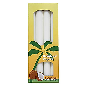 Aloha Bay Taper Candle 9In White 4 Pk