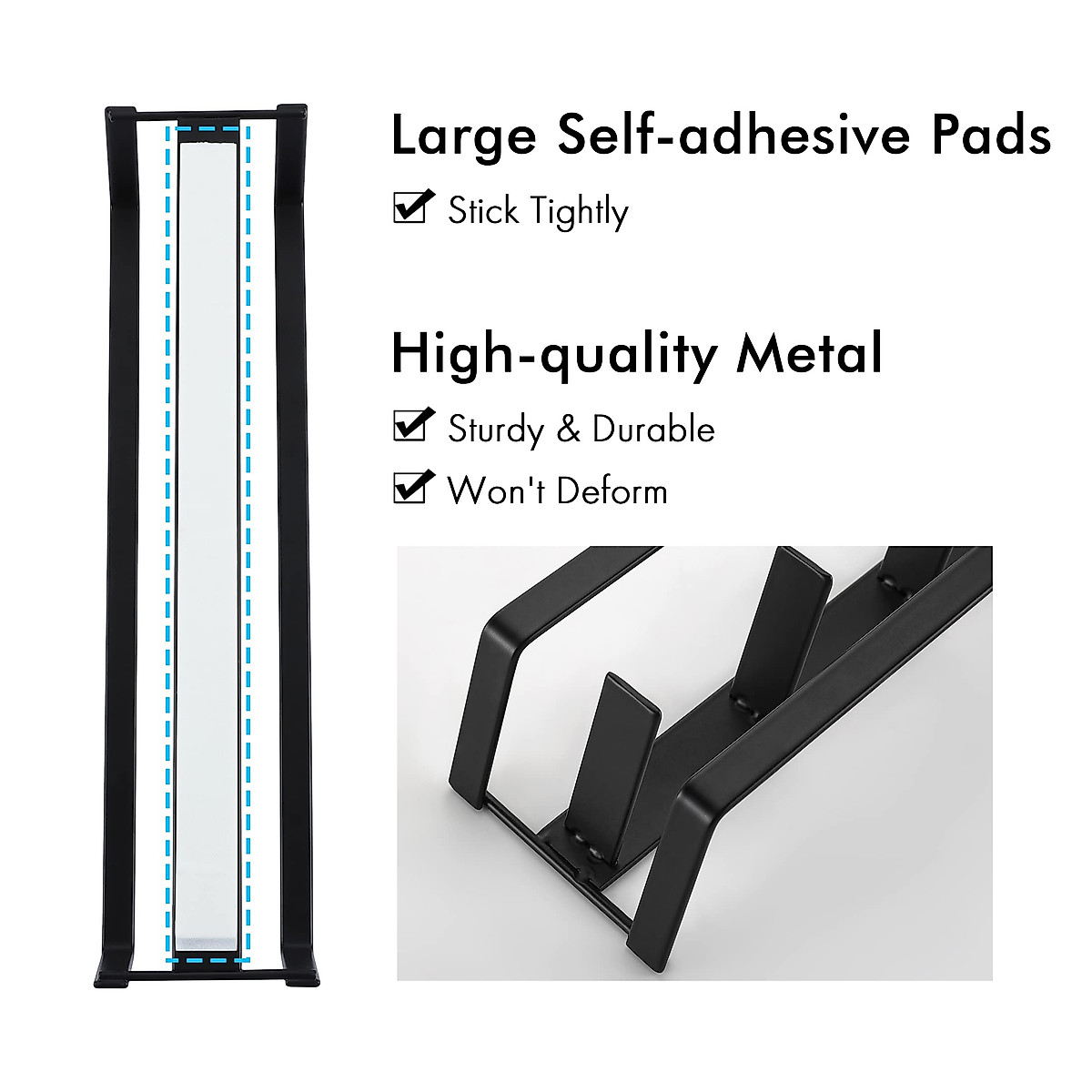 KES Coffee Pod Holder for Keurig, Side Mount Coffee Pod Holder Adhesive, Sturdy Metal K Cup Organizer and Storage, Matte Black, 2 Pack/For 10 K Cups, KCPH500-BK-P2