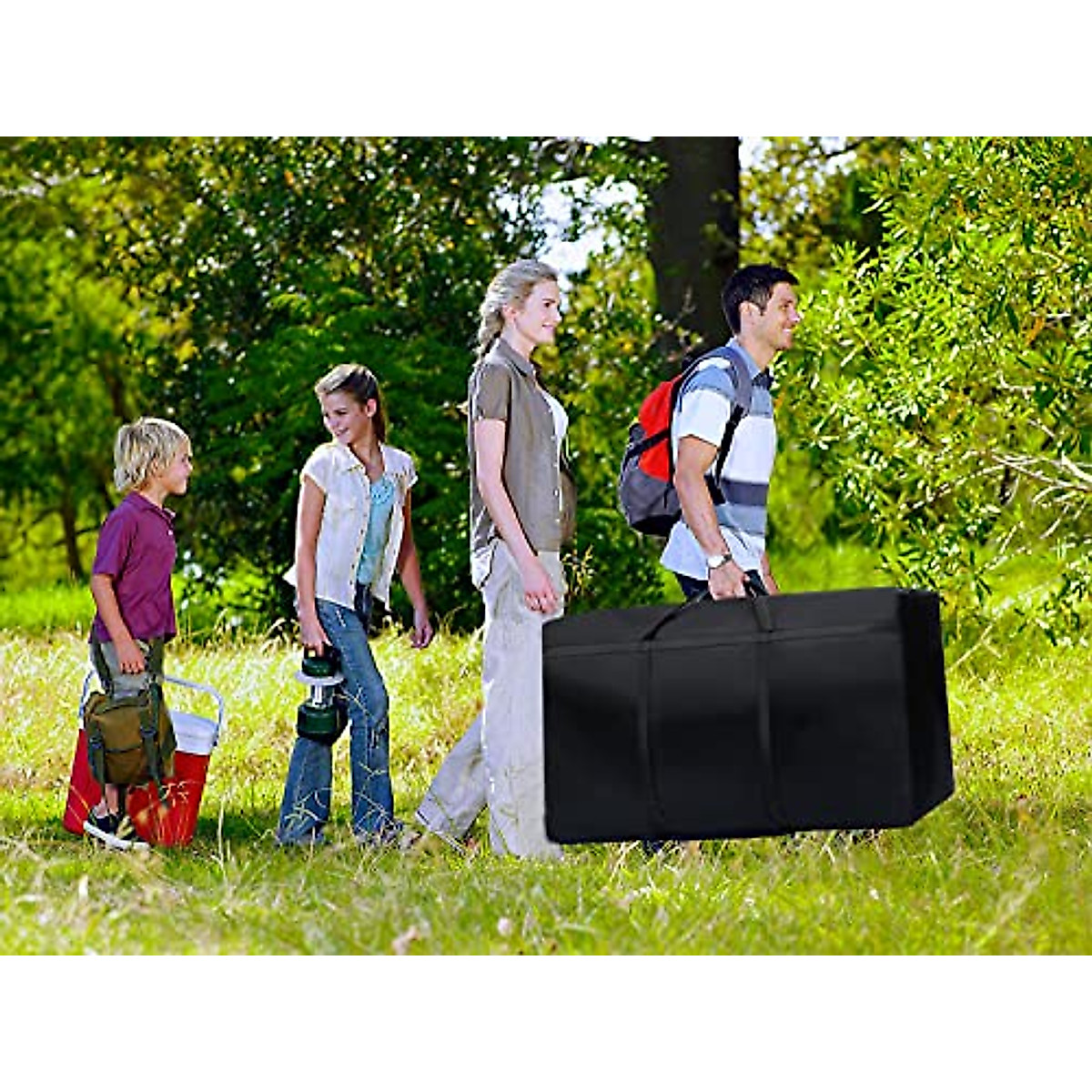 Evealyn Moving Bags Heavy Duty Extra Large 120L, Waterproof Luggage Storage Bags with Totes ,College Storage Bags Packing bags for Moving with Zippers for Clothes,Space Saving College Carrying Bag 2 Pack (Black)