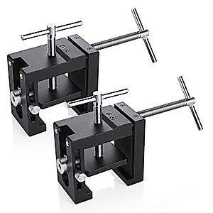Neitra Cabinet Installation Clamps - Cabinetry Clamp for Easy and Fast Installing Face Frame of Cabinets, Highly Durable All Metal Claws with Two Flexible Drill Hole Guides, Orange (2 PACK, Black)