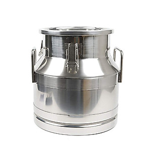 None/Brand 20L/ 5Gallon Stainless Steel Milk Can Heavy Duty Milk Jug Milk Bucket Wine Pail Bucket Bottle Liquid Container Storage Independent Embedded Silicone Sealed Lid