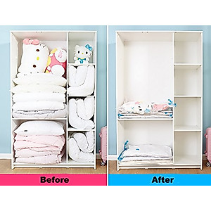 Vacuum Storage Bags Space Saving Bags for Comforters Clothes Pillow Bedding Blanket Storage, Double Zip Lock Seal & Leak Valve, Free Travel Hand Pump Included (4 Pack - 2 Jumbo + 1 Large + 1 Medium)