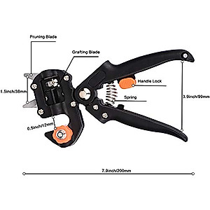 FUNTECK 2-in-1 Grafting Tools Pruner Kit, V-Graft Omega-Graft and U-Graft, Perfect for Fruit Tree Grafting, Including Grafting Tapes, Grafting Knife & Replacement Blades