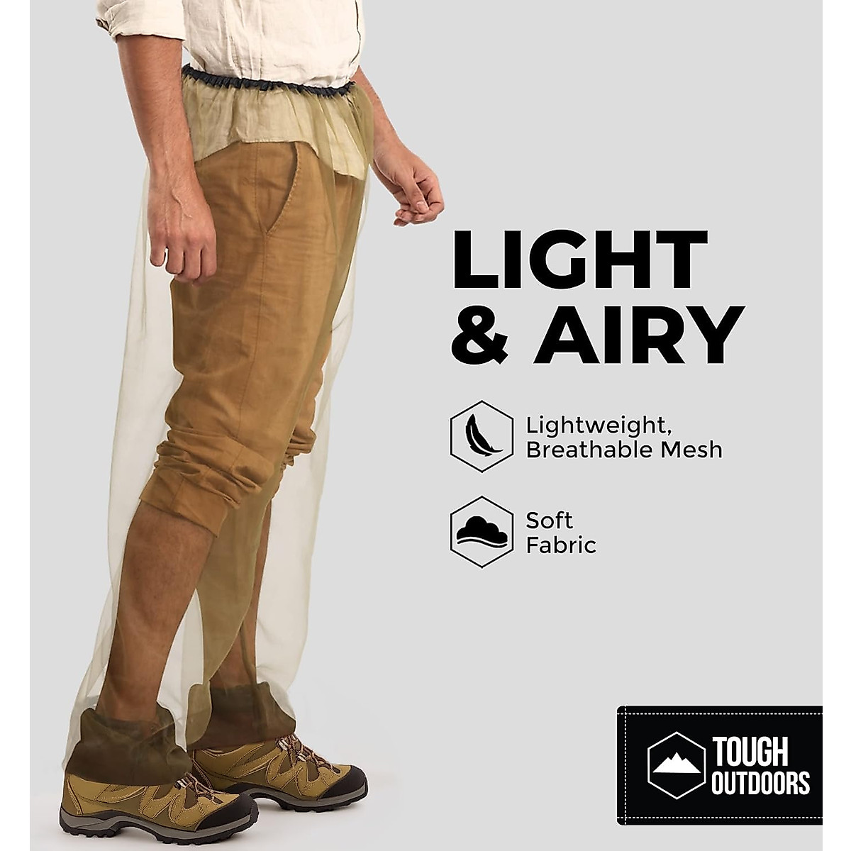 Tough Outdoors Mosquito Jacket - Bug Jacket with Hood for Men and Women - Mosquito Net Jacket for Gardening & Outdoor Protection from Bugs, Flies, Gnats - Green/Jacket Only, Small-Medium