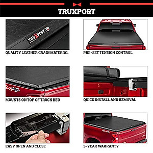 TruXedo TruXport Soft Roll Up Truck Bed Tonneau Cover | 256801 | Fits 2005 - 2015 Toyota Tacoma 6' 2" Bed (73.5") , Black