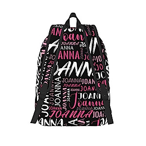 Husguciy Custom Backpack with Name, Personalized Bookbag for Boys Girls Kids, Customized School Bag for School Office Travel (Black Pink)
