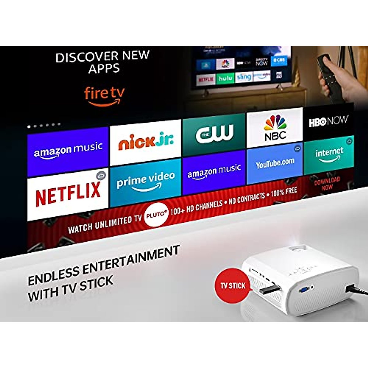 VIMGO 5G WiFi Projector, 9700LUX Native 1080P Projector, 220” Display Video Projector w Tripod, Portable Outdoor Projector for TV Stick, Video Games,HDMI/USB/AV/PS5, iOS Android Smartphone Synchronize