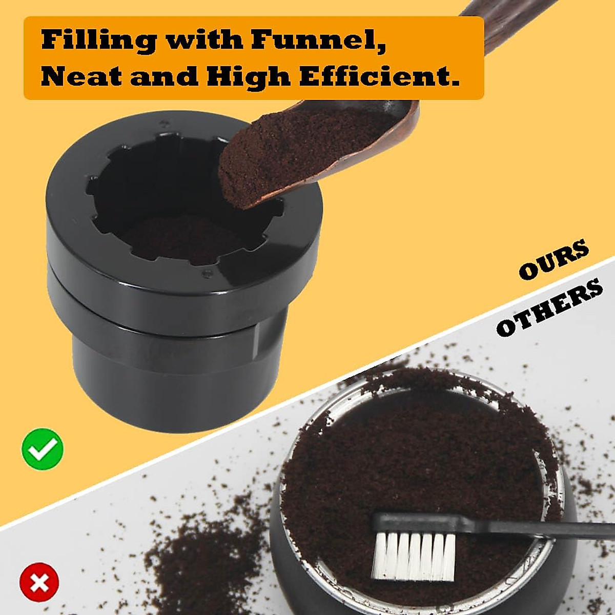 Reusable Vertuo Pods Tool Kit + 100 PCS Aluminum Foil Stickers for Refilling Nespresso Vertuo Pods 60mm in Diameter (Matte Black 2024 Deluxe Version, Tool Kit + 100 PCS Foil Stickers 60mm in Dia.)