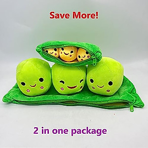 2 Peas in a pod plush (50cm+20cm) toys set sweet tsum story detachable19.7 inch and 9.8 inch zipper super cute soft comfortable pillow material vibrant colors gift birthday party adorable Montessori