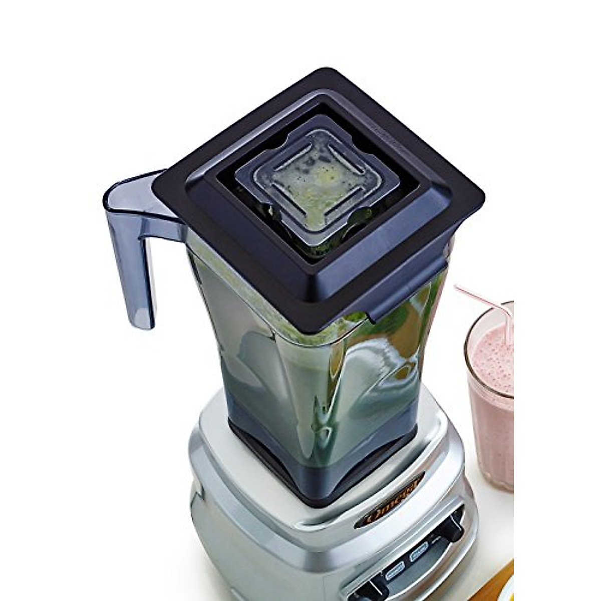 Omega 3HP Blender 64 OZ BPA Free Container Creates Delicious Smoothies Features Stainless Steel Blades & 10-Speeds Plus Pulse Includes Plunger & Recipe Book, 1400-Watt, Silver