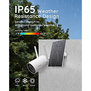 Peasec Solar Security Camera, 1080P Wireless Night Vision Outdoor Security Camera for Home, Rechargeable Battery WiFi Security Camera with Human & Motion Detection, Support Multi Device & User, IP65