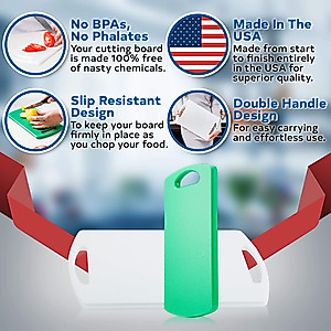 Colena Kitchen Cutting Boards, Made in USA, Set of 2, Large 15.5"x10" and Small 11.5"x6", BPA and Phthalate Free, Meets USDA-NSF-FDA Standards, Commercial 1/2" Thick HDPE Plastic, Dishwasher Safe