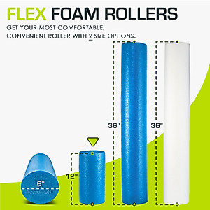 ProsourceFit Flex Foam Rollers for Muscle Massage, Physical Therapy, Core & Balance Exercises Stabilization