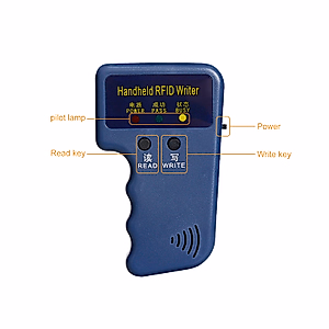 Riversmerge RFID Rewritable 125KHz/13.56MHz ID/IC T5577/UID Changeable Black Ceramics Smart Finger Ring for Men or Women, with One RFID Reader Copier for Duplicate (Black 125khz 18mm)