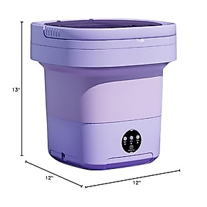 Portable Washing Machine,Mini Washer,11L Upgraded Large Capacity Foldable Washer, Deep Cleaning of Underwear, Suitable for Apartments, Dormitories Hotel (Purple)